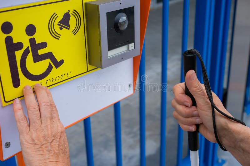 Close-up of the Hands of a Blind Elderly Woman Reading a Text in ...