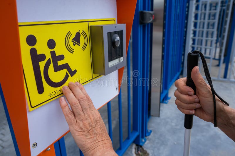 Close-up of the Hands of a Blind Elderly Woman Reading a Text in ...