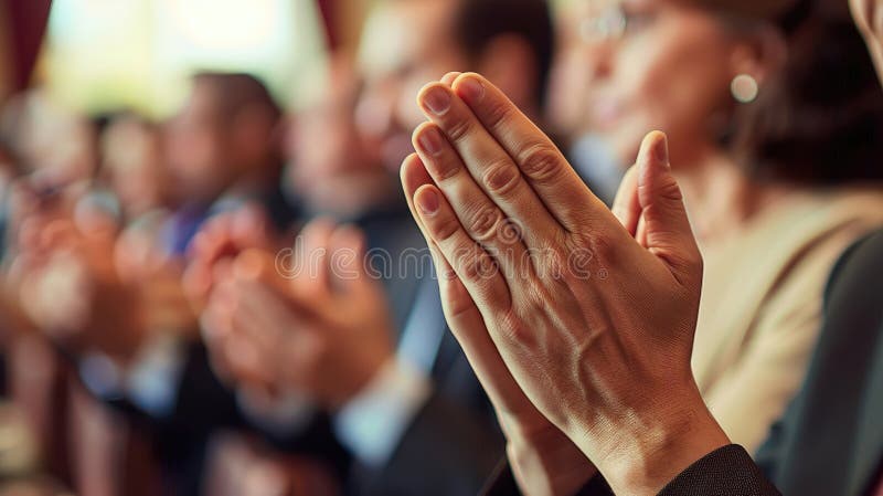 Close-up of Hands Clapping in Applause at an Event or Presentation ...