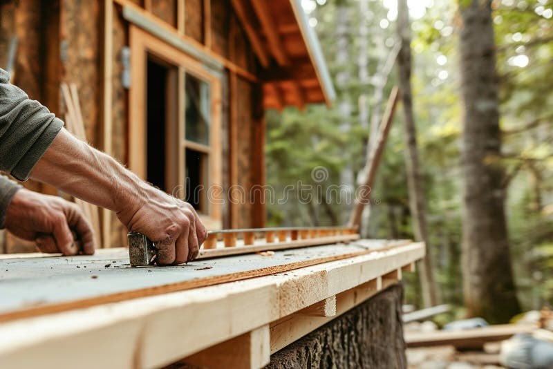 Close-up of Hands Constructing a Tiny Home from Sustainable Materials ...