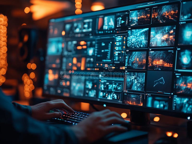 Close Up of Hands Designing Graphic Work in Front of Computer Screen ...