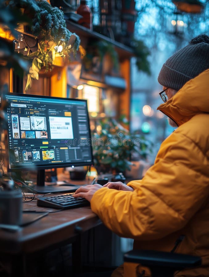 Close Up of Hands Designing Graphic Work in Front of Computer Screen ...