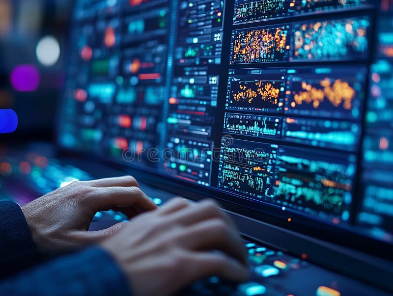 Close Up of Hands Designing Graphic Work in Front of Computer Screen ...