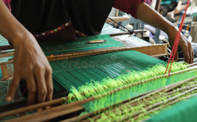 Hands Doing Weaving Work Using Traditional Tools Stock Photo - Image of ...