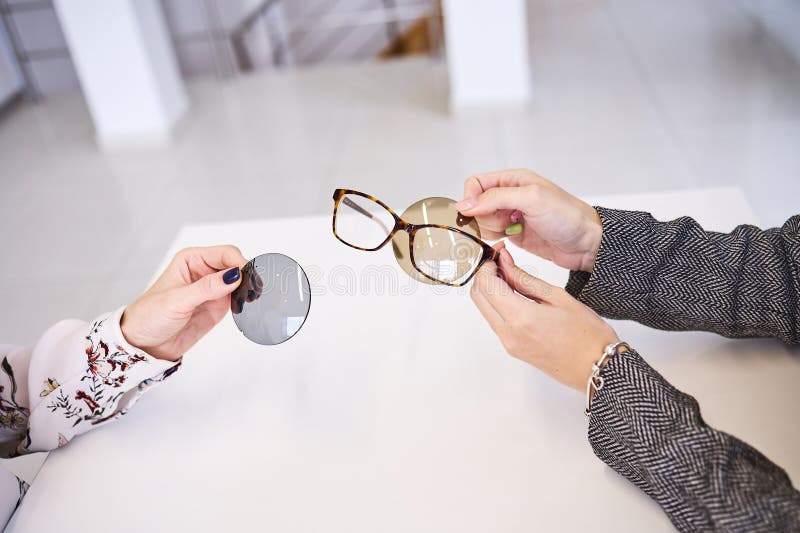Eyewear Fitting Process with Lens Options Stock Photo - Image of ...
