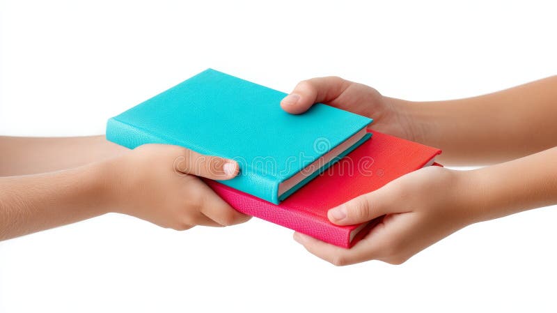 Close-up of Hands Exchanging Books - Concept of Sharing and Knowledge ...