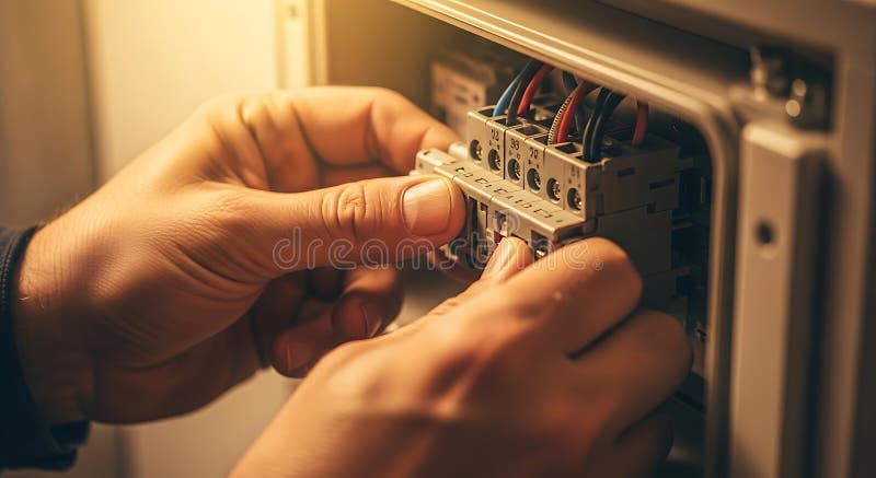 AI-Generated Electrician at Work Stock Image - Image of hands ...