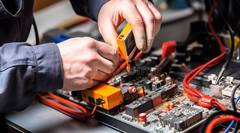 Hands Fixing Computer Board, Computer Board Close-up, Person Fixing ...