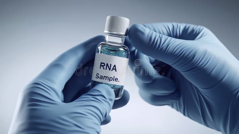 Close-up of Hands in Gloves Holding an RNA Sample in a Laboratory ...