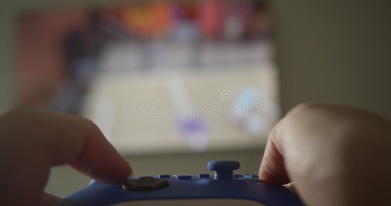 Male Hands Playing with a Joystick Computer Games. Using Controller ...