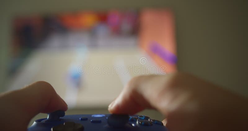 Close-up Hands Holding a Joystick Computer Game. Male Hands Playing ...