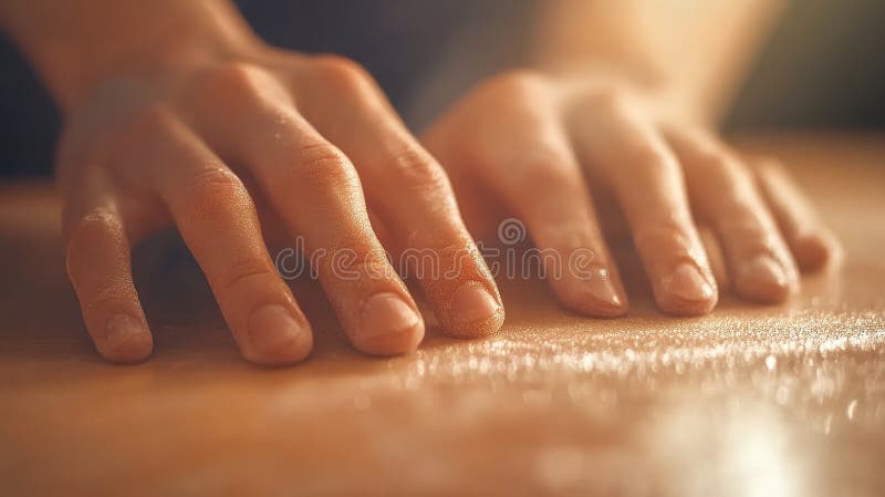 Close Up of Hands Kneading Dough on a Floured Surface, Capturing the ...