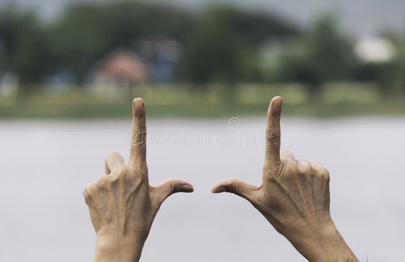 Close Up of Hands Making Frame Gesture. Close Up of Woman Hands Making ...