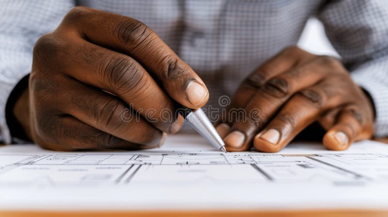 Close Up of Hands Meticulously Writing with a Pen on a Detailed Project ...