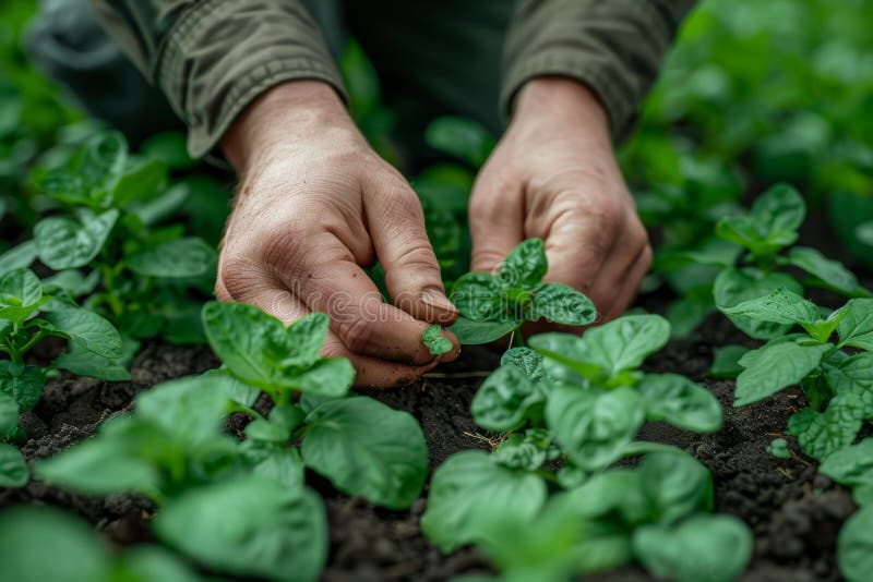 Close-up of Hands Placing Natural Predators for Pest Control in an ...