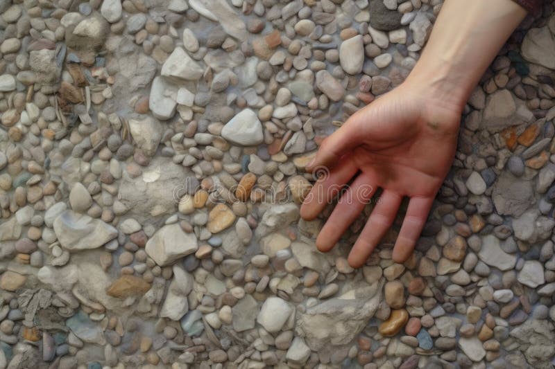 Close-up of Hands Placing Stones in Dry Wall Stock Illustration ...
