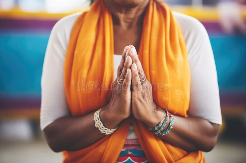 Close-up of Hands in Prayer Position Stock Photo - Image of meditation ...