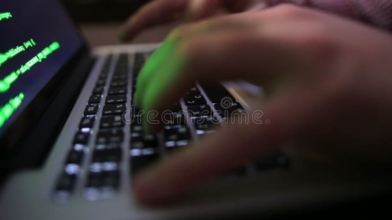 Close-Up of Hands Programmer Hacker is Coding and Developing Program ...
