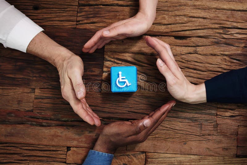 Hands Protecting Disability Icon Stock Image - Image of sign, black ...