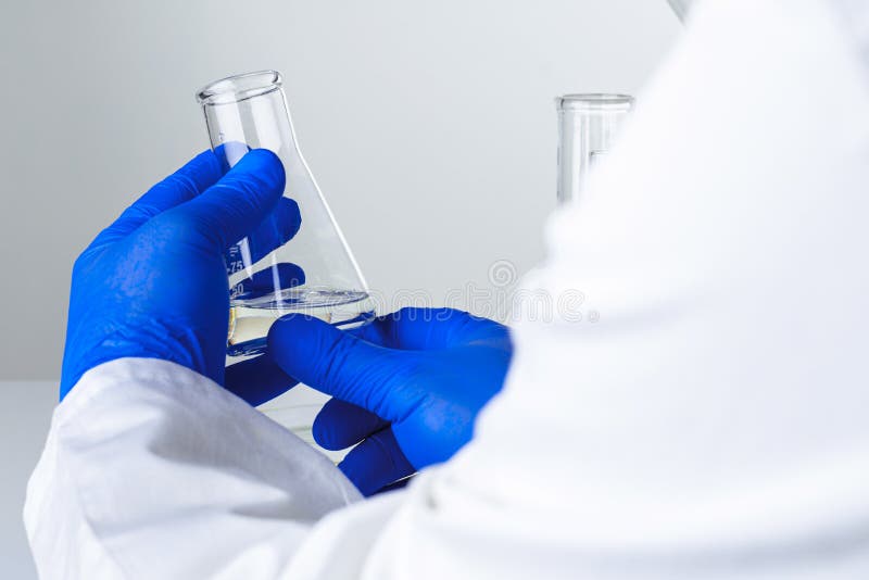 Close Up of Hands of a Scientist Working with Laboratory Samples Stock ...