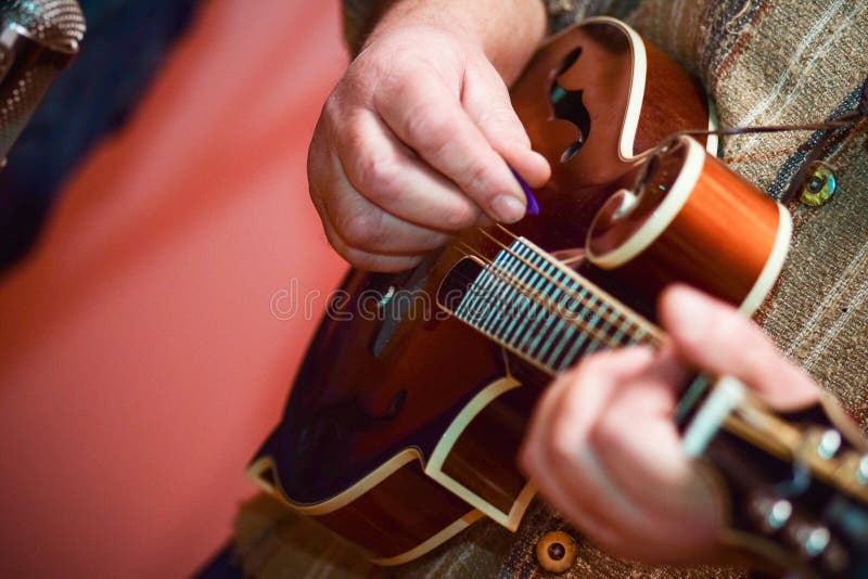 Close Up Hands Senior Man Playing Mandolin Stock Image - Image of male ...