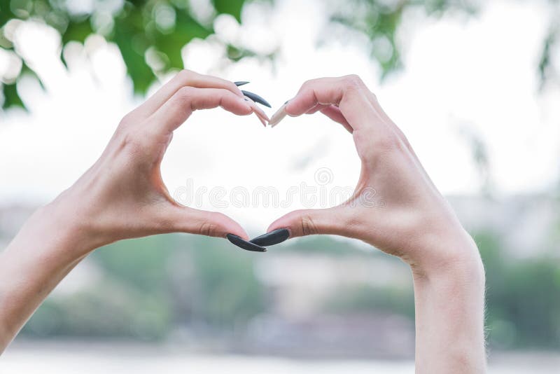 Close Up of Hands Showing Love Sign. Stock Photo - Image of lifestyle ...