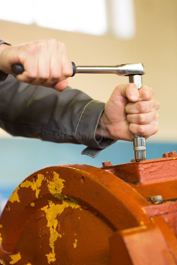 Close-up of Hands with a Spanner Stock Photo - Image of craft, manual ...
