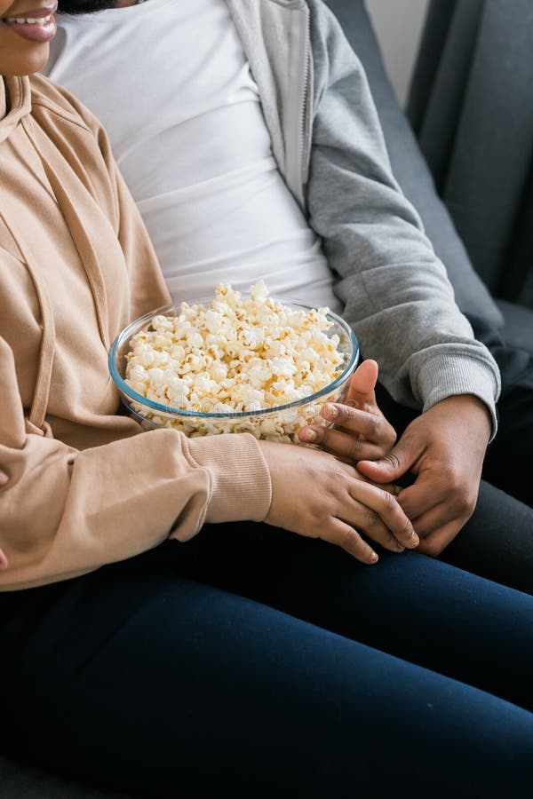Close Up of Hands Taking Popcorn from Bowl. Stock Image - Image of bowl ...