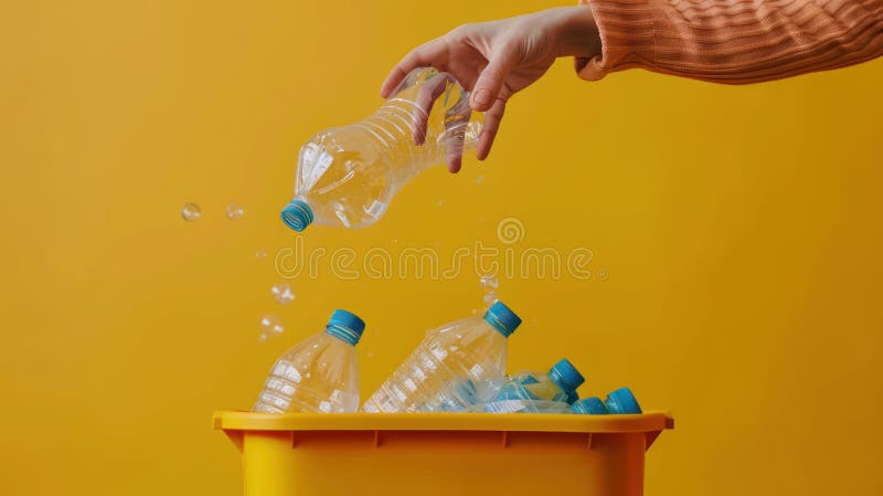 Close-up of Hands Throwing Plastic Bottles Stock Illustration ...