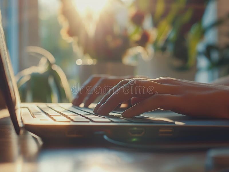 Creative Flow: the Workspace Glow Stock Photo - Image of typing, work ...