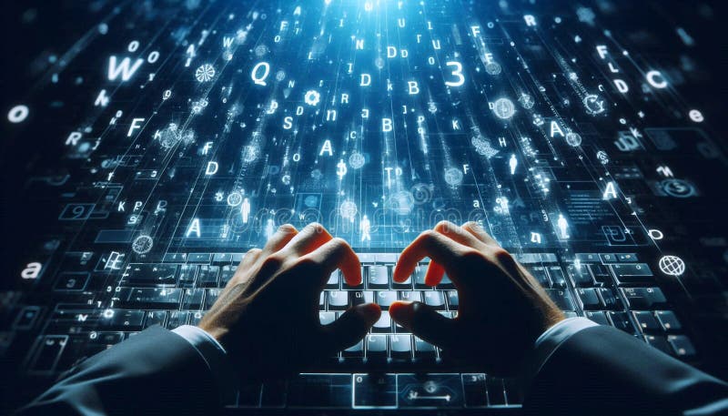 Hands Typing on Keyboard in Creative Workspace Atmosphere, Ai Generated ...