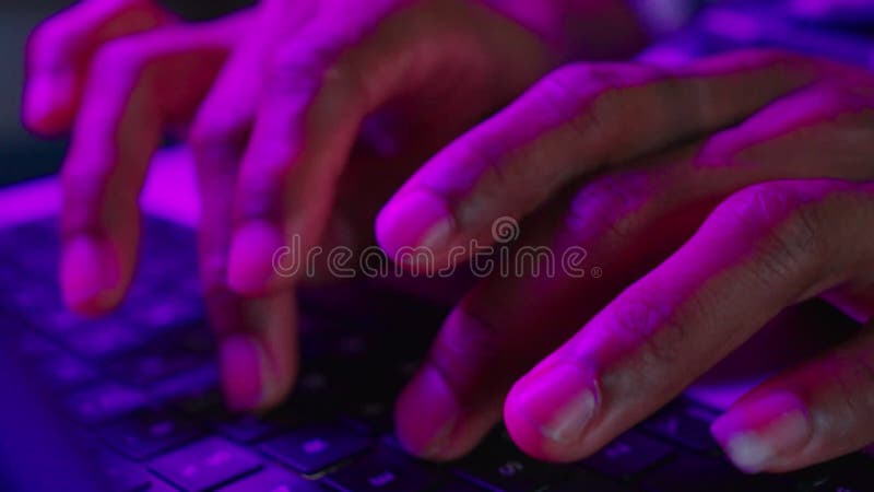 Computer Hacker Typing Code Virus Pc On Keyboard Late Night Working Stock Video Video Of