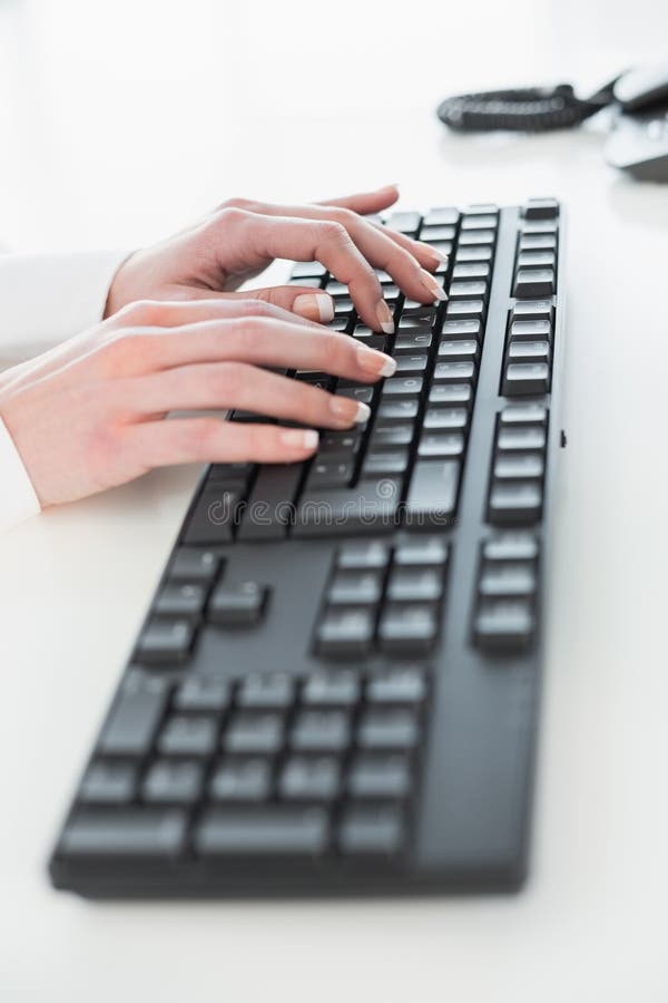 Close Up of Hands Using Computer Keyboard Stock Image - Image of young ...