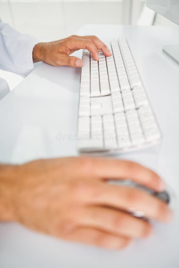 Close-up of Hands Using Computer Keyboard Stock Photo - Image of ...