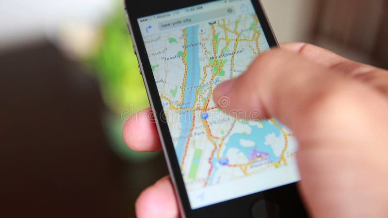 Close-Up of Hands Using Google Maps in Smart Phone Stock Footage ...
