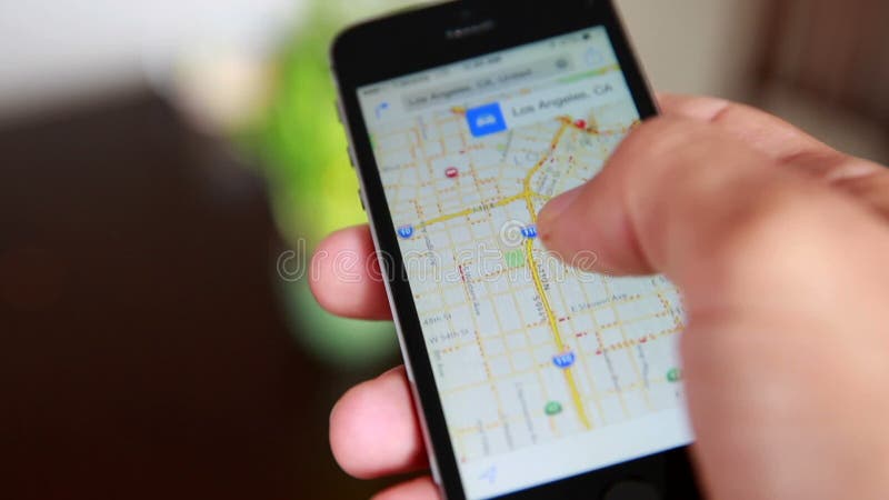 Close-Up of Hands Using Google Maps in Smart Phone Stock Footage ...
