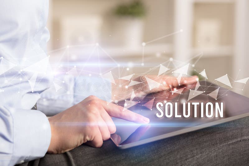 Close Up Hands Using Tablet Stock Image - Image of professional, report ...