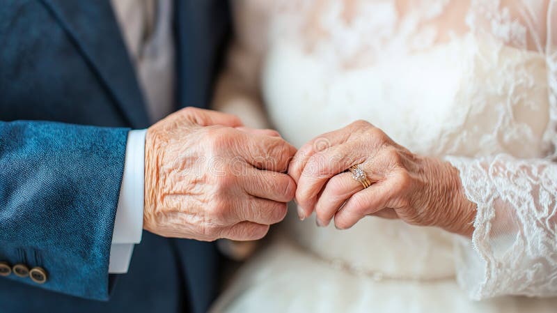 Close Up of Hands with Wedding Rings Symbolizing Love and Commitment ...