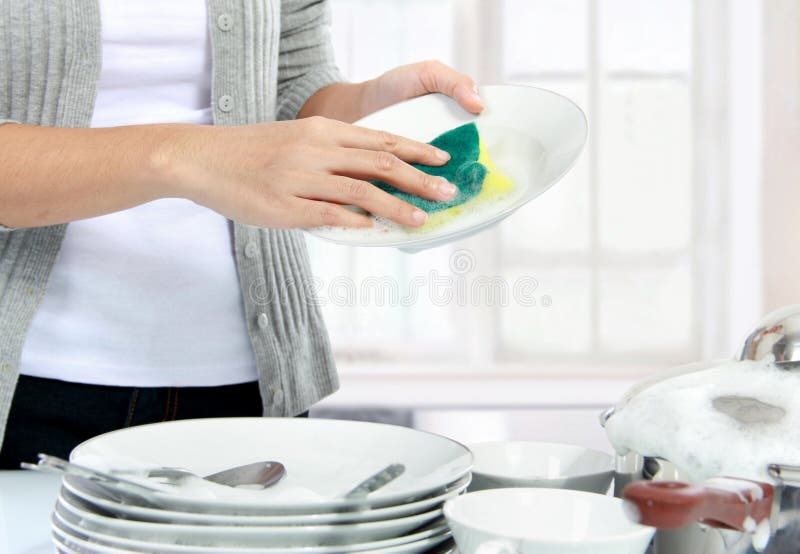 Washing dishes stock photo. Image of kitchen, housewife - 30122824