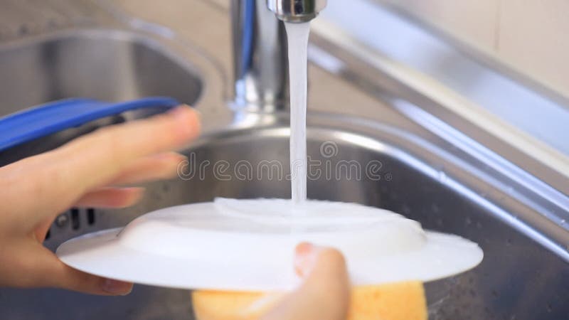 Washing Dishes, Family and Father with Girls in Kitchen Helping and ...
