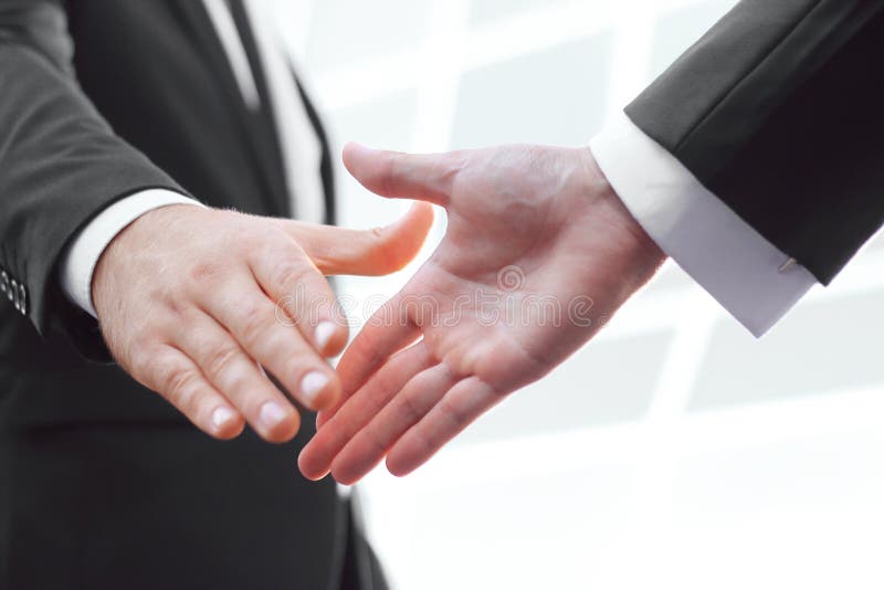 Close Up. Handshake Business Partners on Blurred Background Stock Image ...