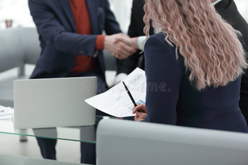 Close Up.handshake between Manager and Client As a Sign of Cooperation ...