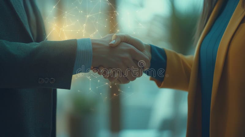 A Close-up of a Handshake in a Modern Office, Symbolizing Trust ...