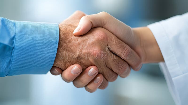 Close-up Handshake in Professional Setting Stock Illustration ...