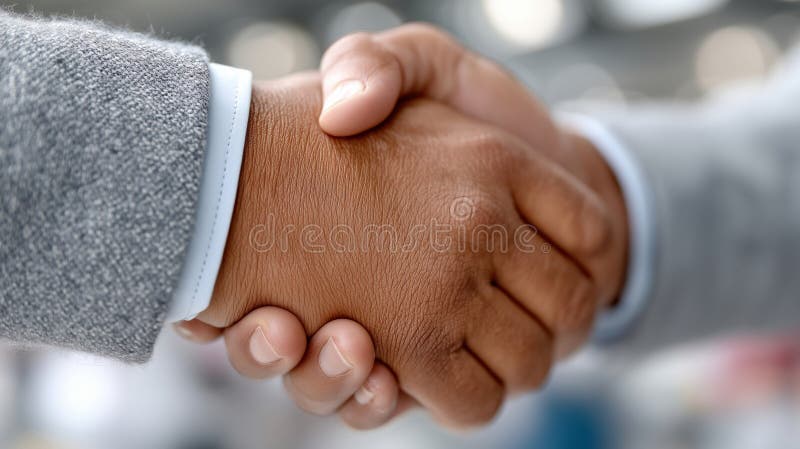 Close Up Handshake Symbolizing Partnership Stock Illustration ...