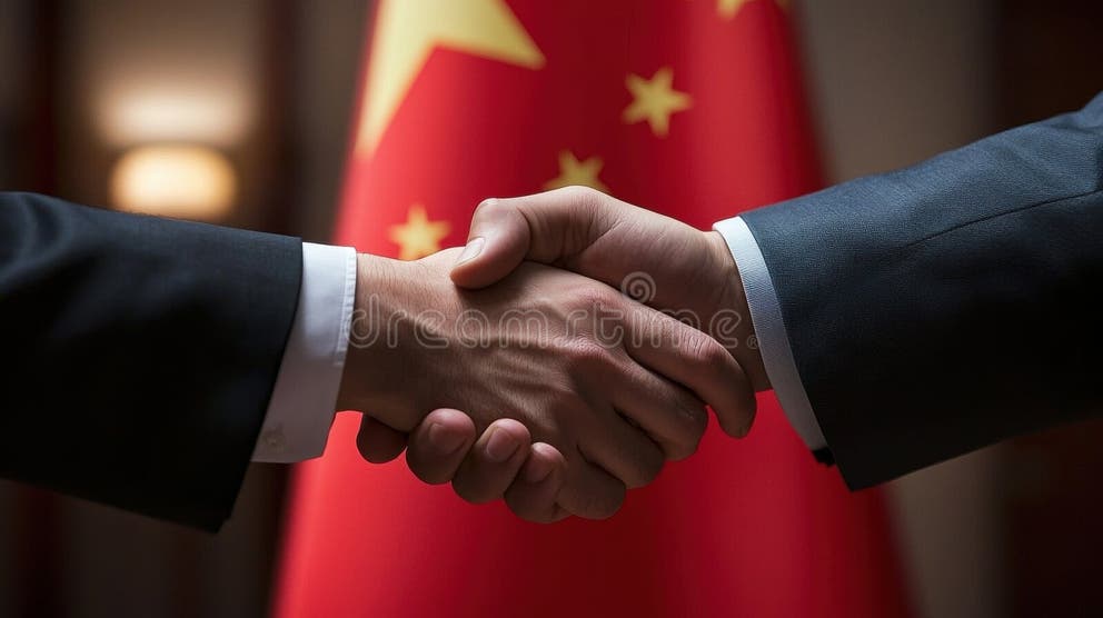 Close-up Handshake Symbolizing Unity and Respect between Two Parties ...