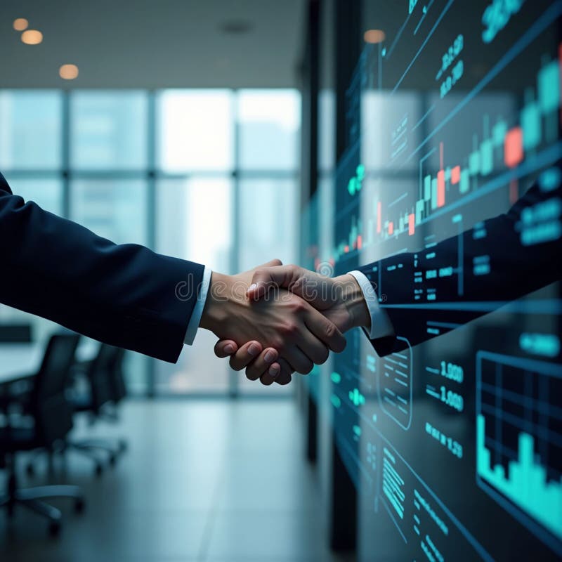 A Close-up of a Handshake between Two Business Partners in a Bright ...