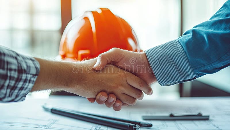 Construction Deal Handshake Stock Illustration - Illustration of ...