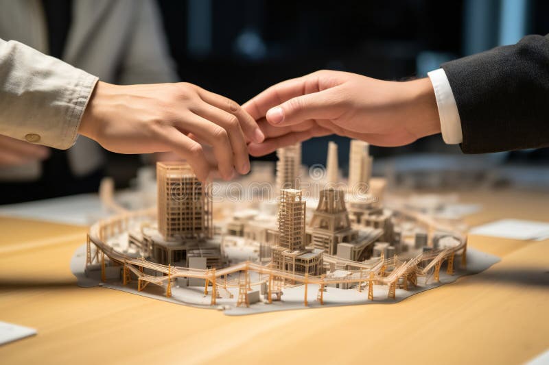 Friendly Handshake of Two Architects. Generative AI Stock Illustration ...