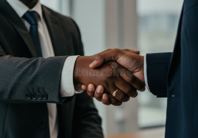 Close-Up of Two Professionals Shaking Hands in a Business Setting Stock ...